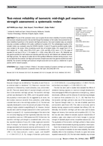 Test-retest reliability of isometric mid-thigh pull maximum strength ...