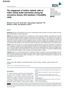 The engagement of tertiary students with an online mental health ...