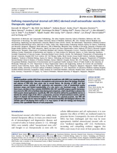 Defining mesenchymal stromal cell (MSC)-derived small extracellular ...