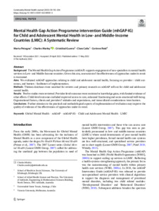 Mental Health Gap Action Programme intervention guide (mhGAP-IG) for ...