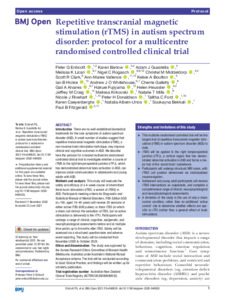 Repetitive transcranial magnetic stimulation (rTMS) in autism spectrum ...
